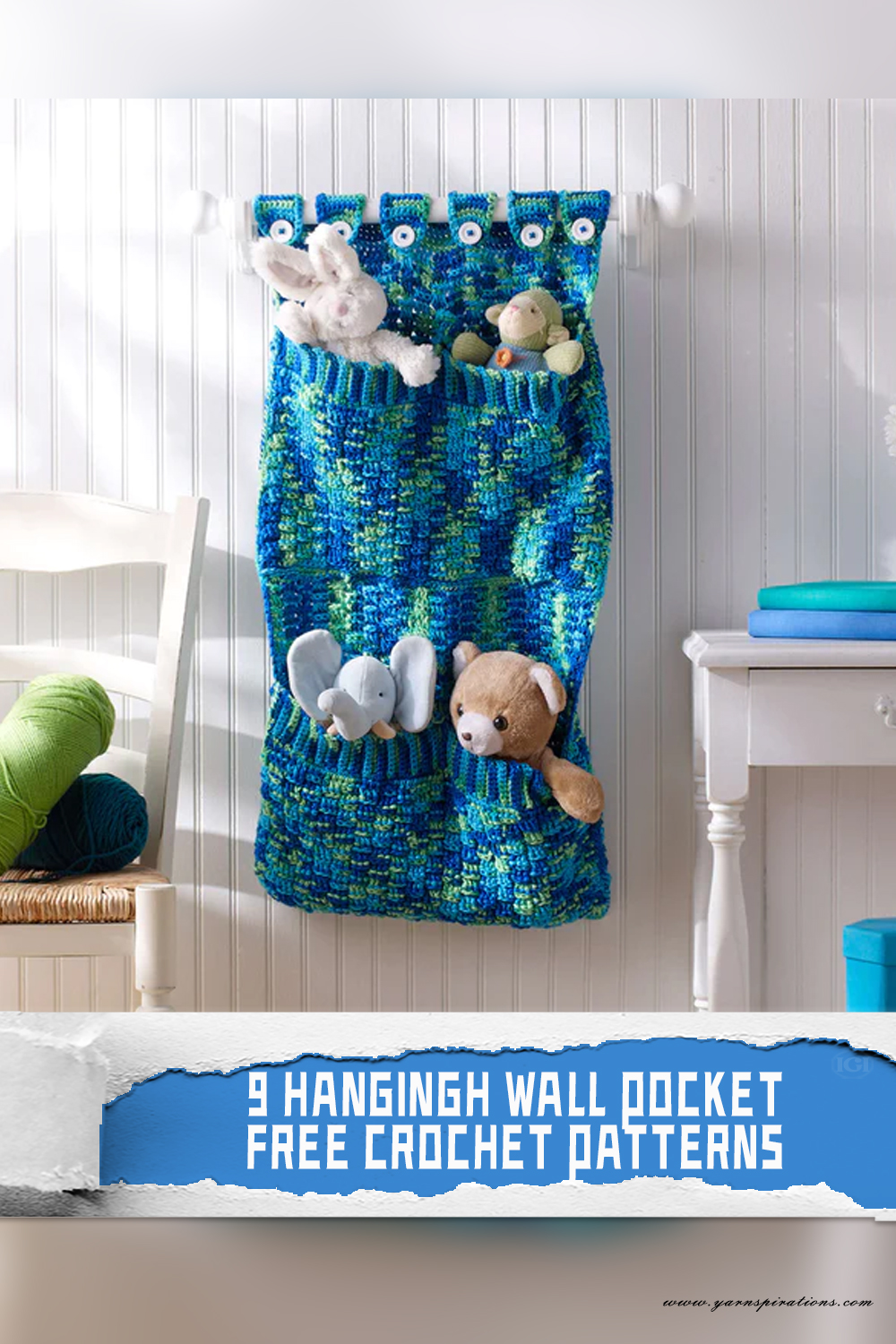 9 Hangingh Wall Pocket Crochet Patterns - FREE - iGOODideas.com