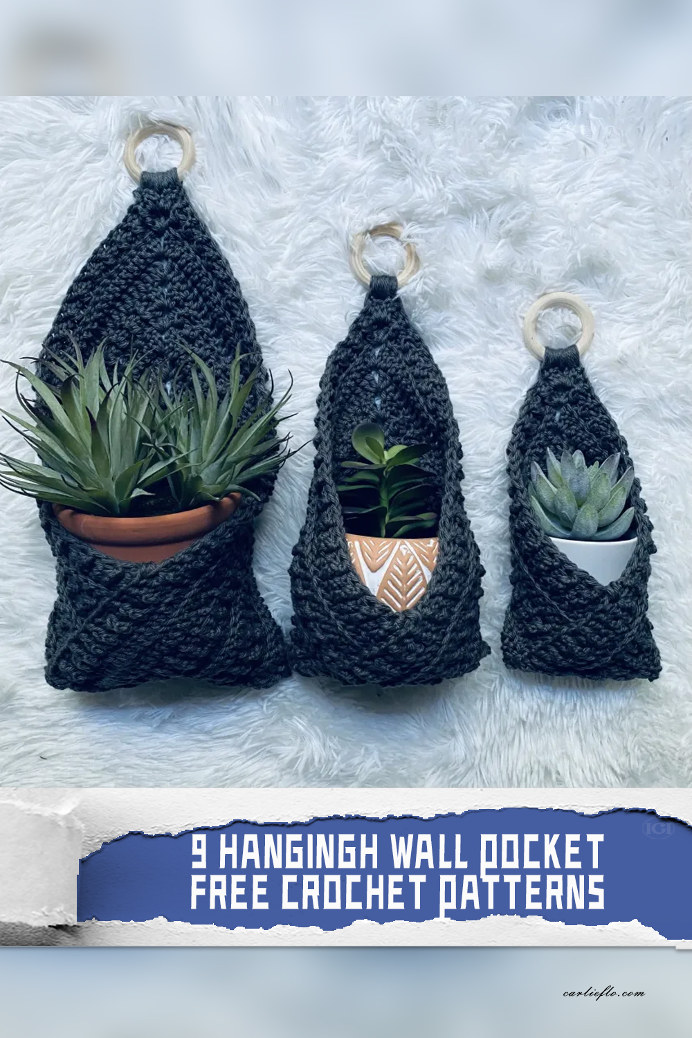 9 Hangingh Wall Pocket Crochet Patterns - FREE - iGOODideas.com