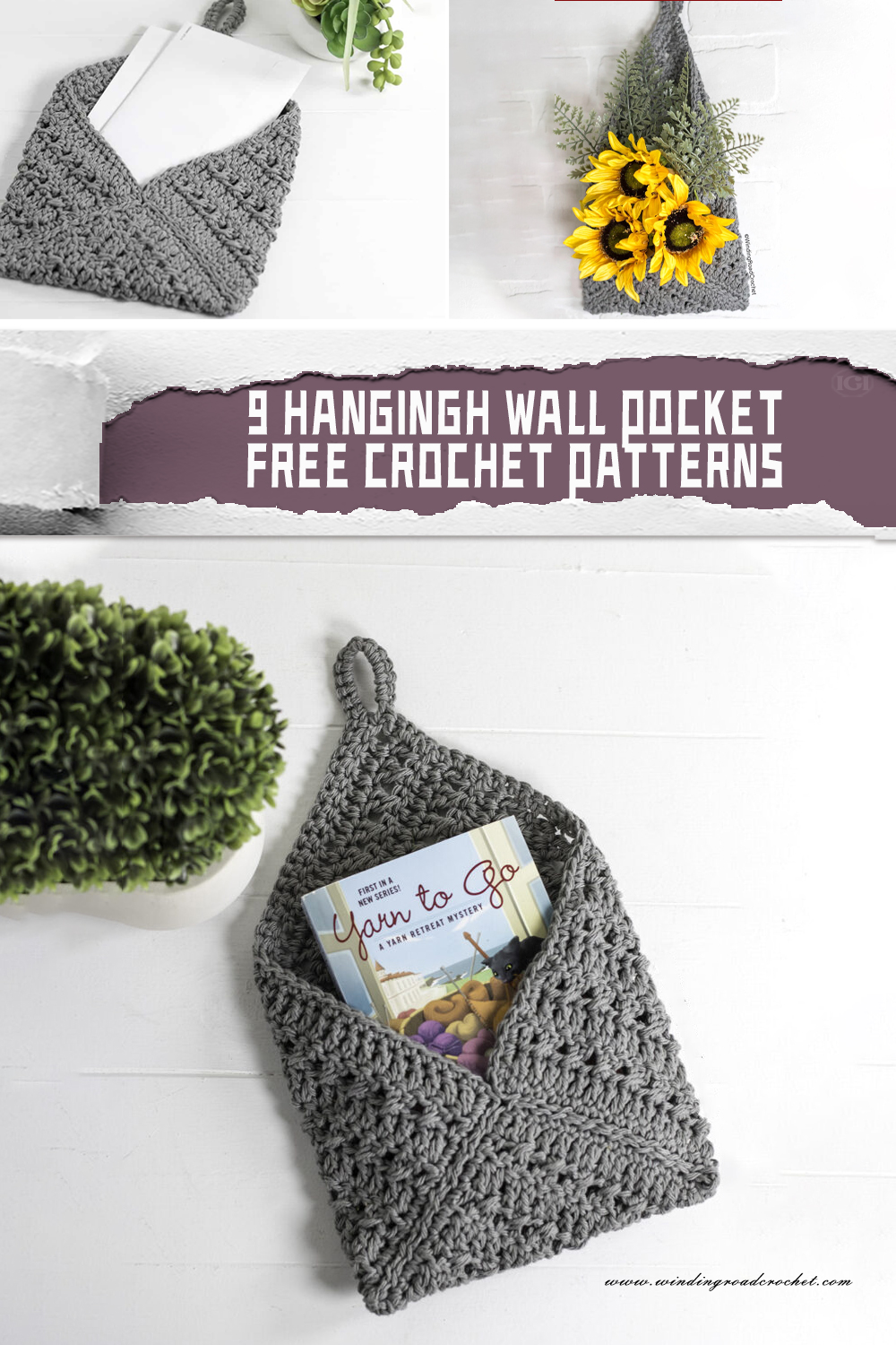 9 Hangingh Wall Pocket Crochet Patterns - FREE - iGOODideas.com