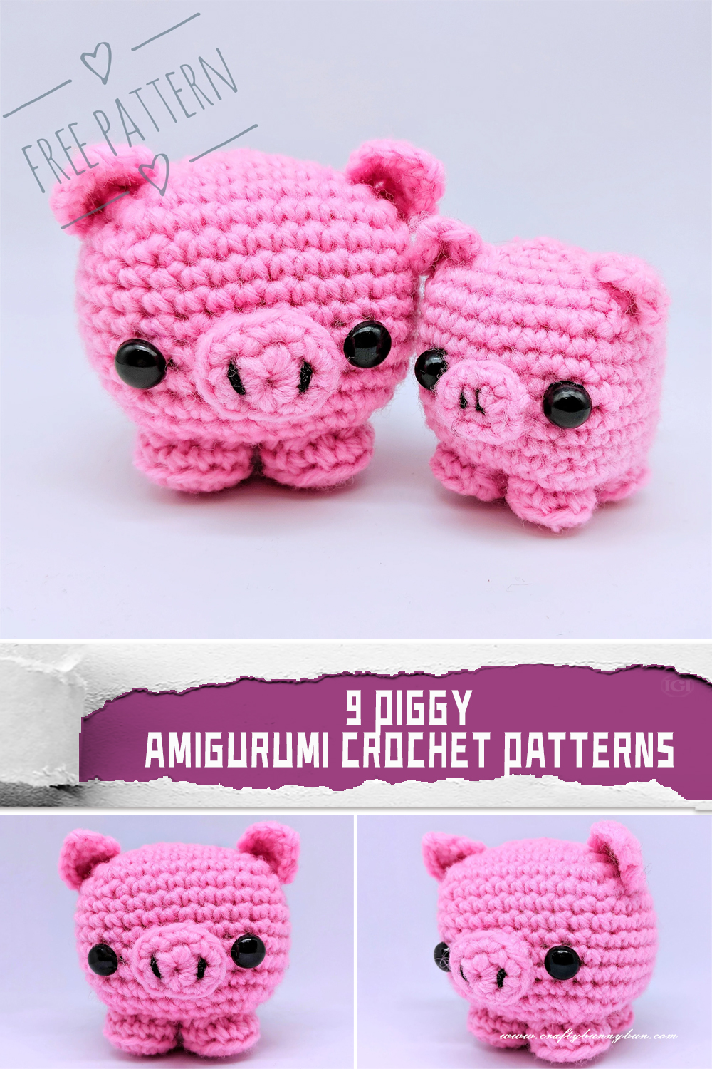 9 Piggy Amigurumi Crochet Patterns - FREE - iGOODideas.com