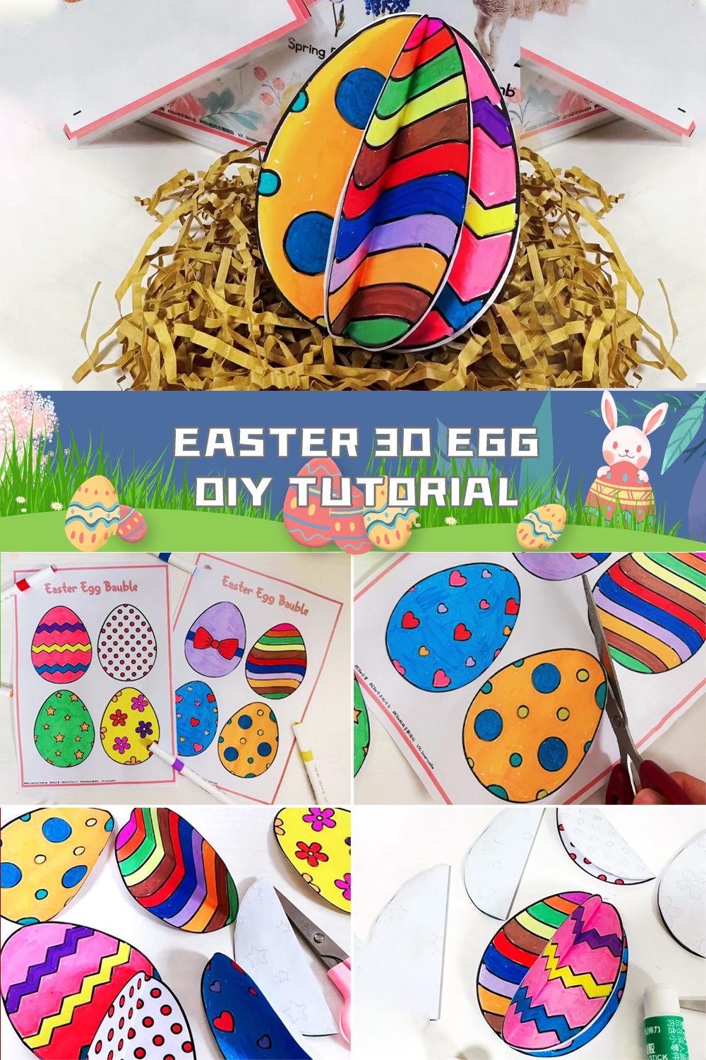Learn How to Make DIY Easter 3D Egg Decorations - iGOODideas.com