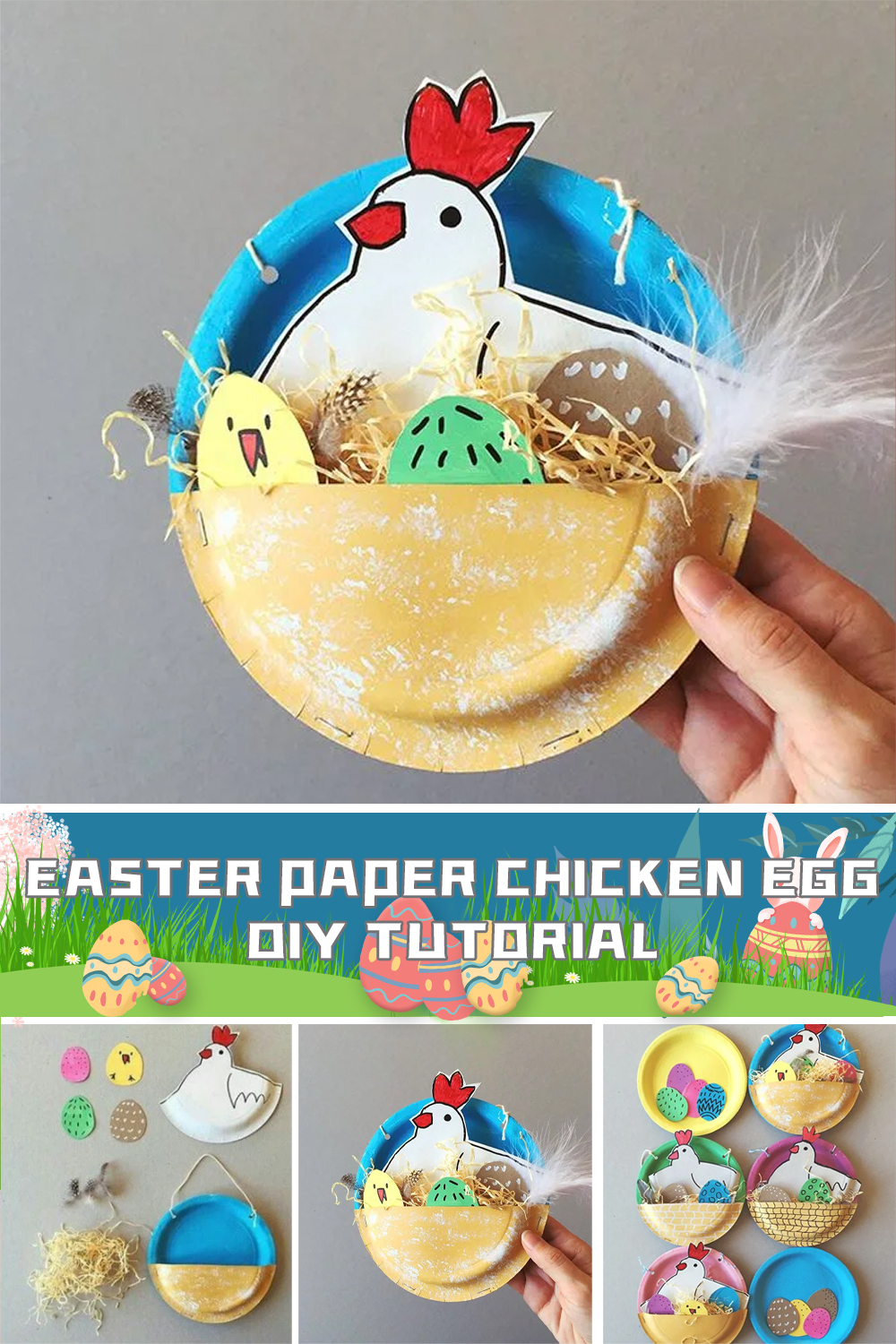 DIY Easter Paper Chicken Egg Tutorial - iGOODideas.com