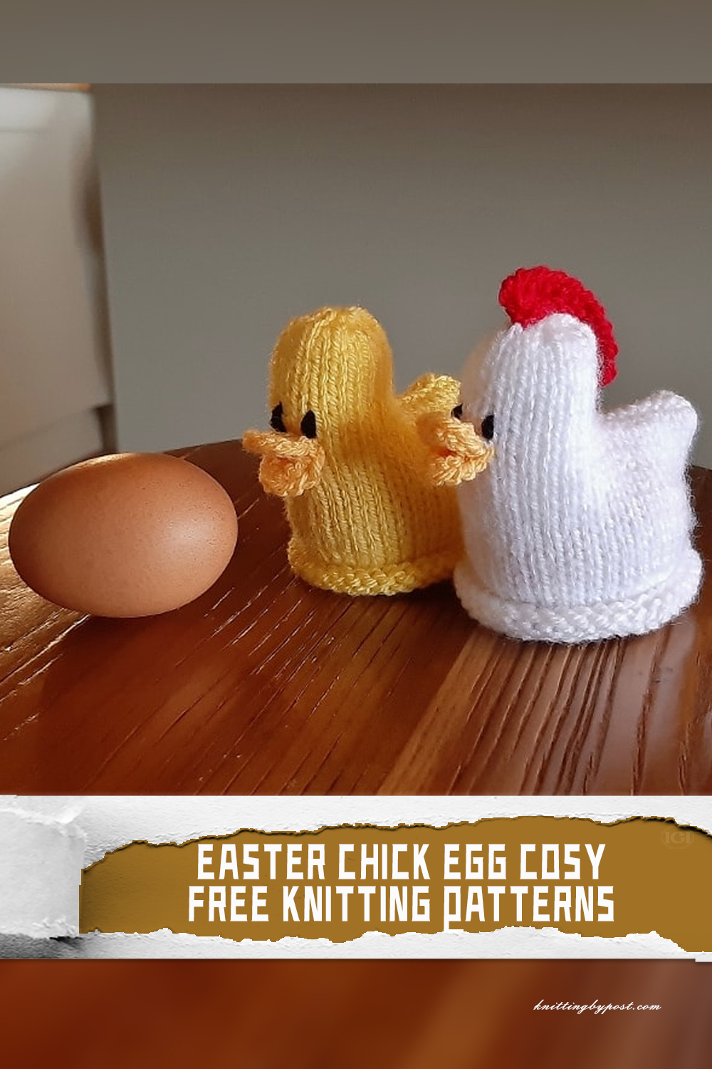 Easter Chick Egg Cosy Knitting Patterns - FREE - iGOODideas.com
