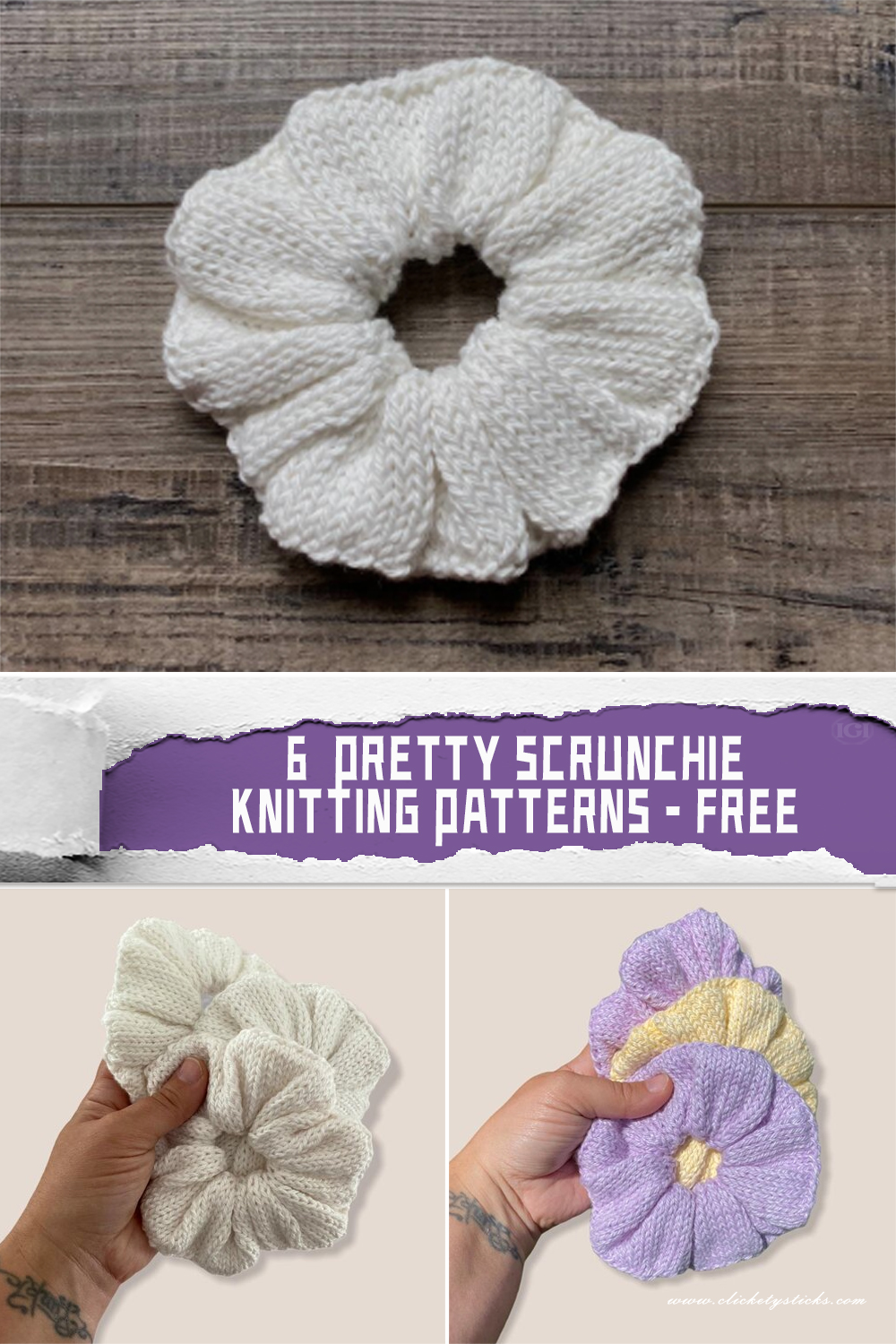 6 Adorable Scrunchie Knitting Patterns – FREE - iGOODideas.com