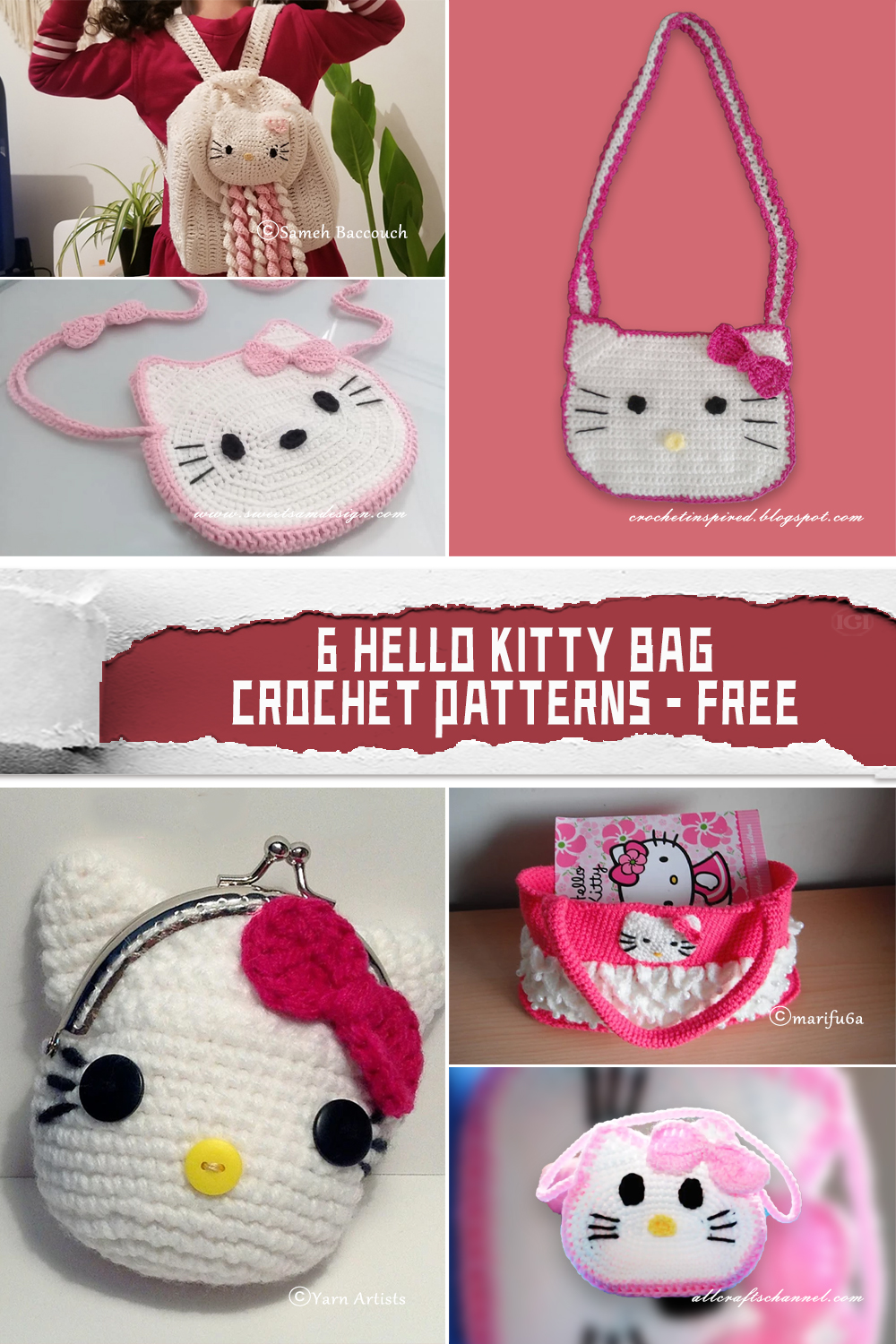 6 Hello Kitty Bag Crochet Patterns – FREE - iGOODideas.com
