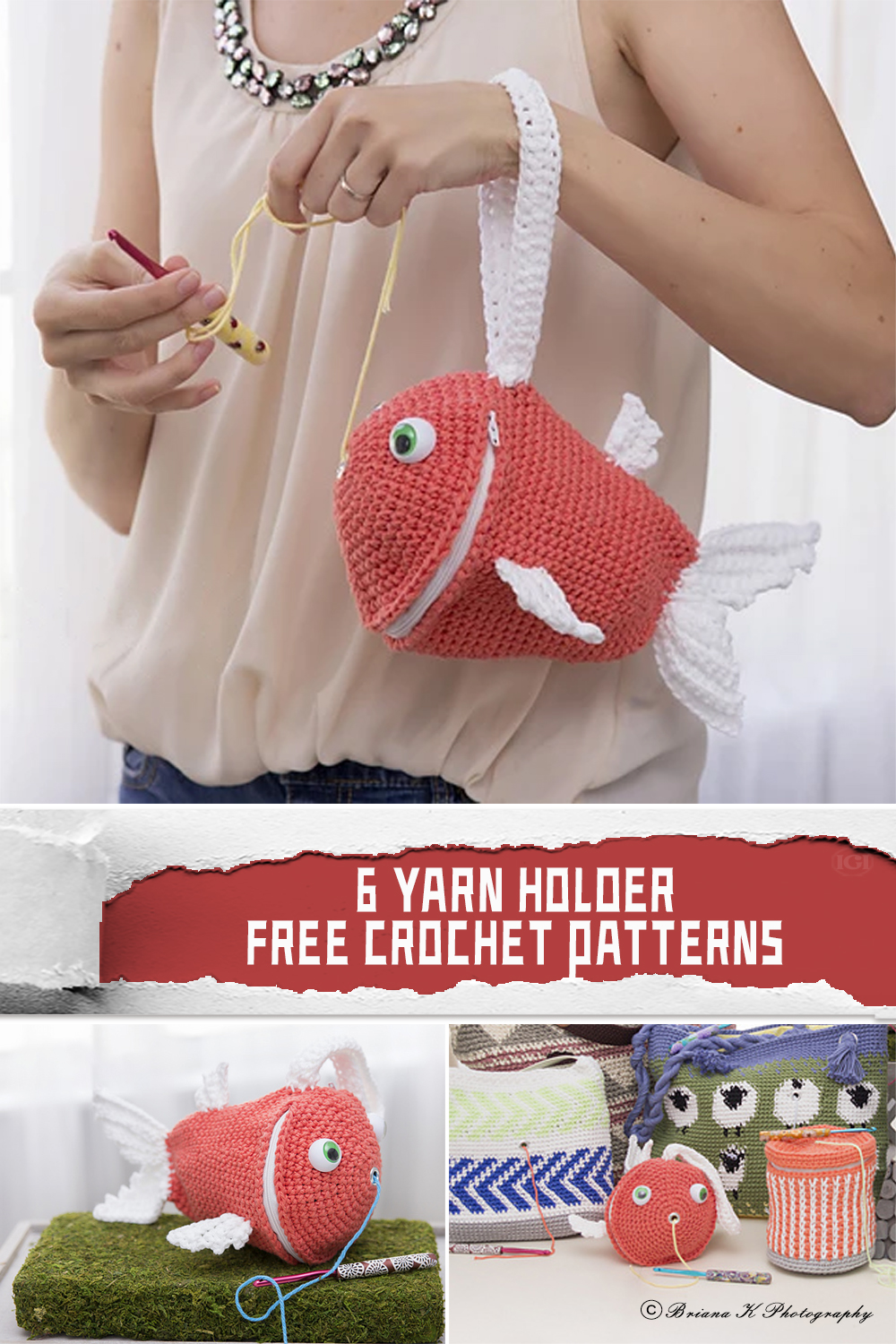 6 Yarn Holder Crochet Patterns – FREE - iGOODideas.com