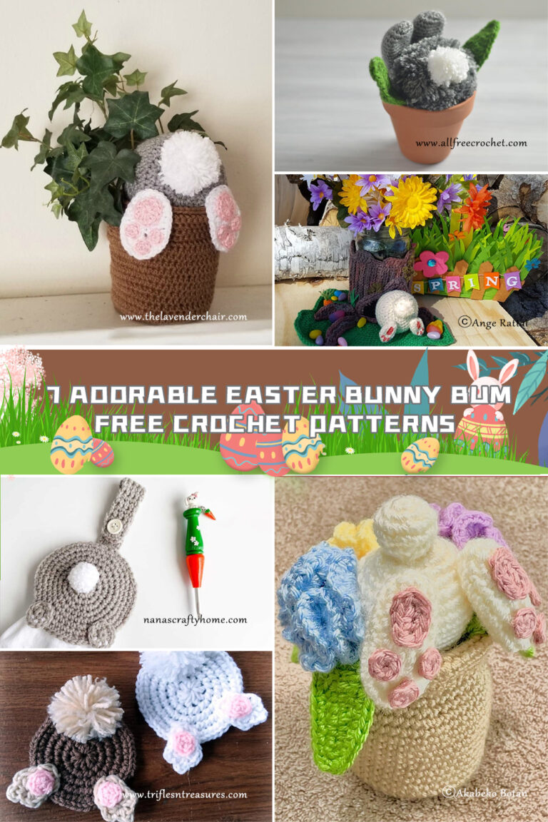 7 Adorable Easter Bunny Bum Crochet Patterns - FREE - iGOODideas.com