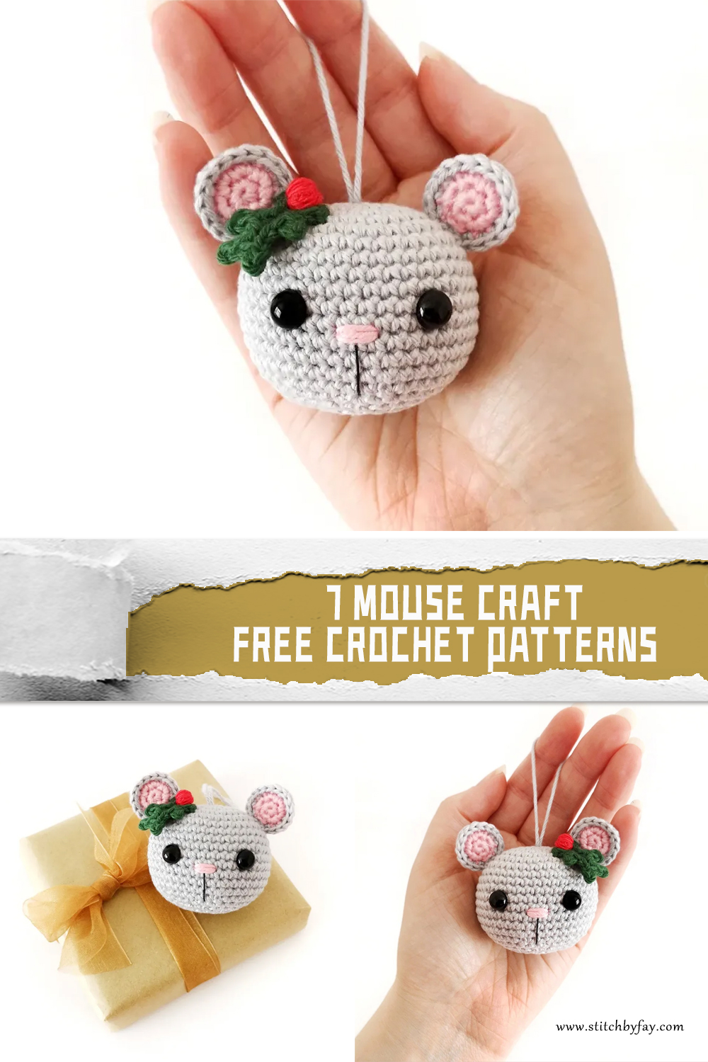 7 Mouse Craft Crochet Patterns - FREE - iGOODideas.com