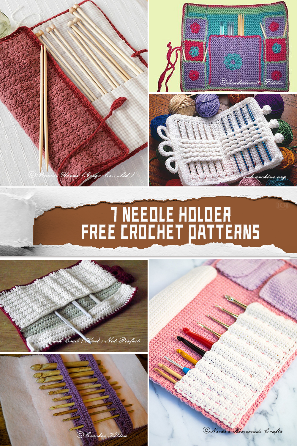7 Needle Holder Crochet Patterns - FREE - iGOODideas.com