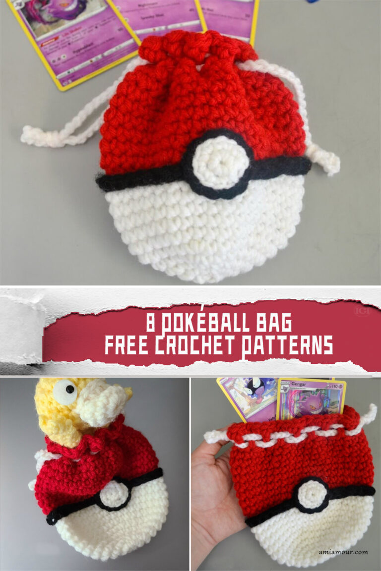 8 Pokéball Bag Crochet Patterns - FREE - iGOODideas.com