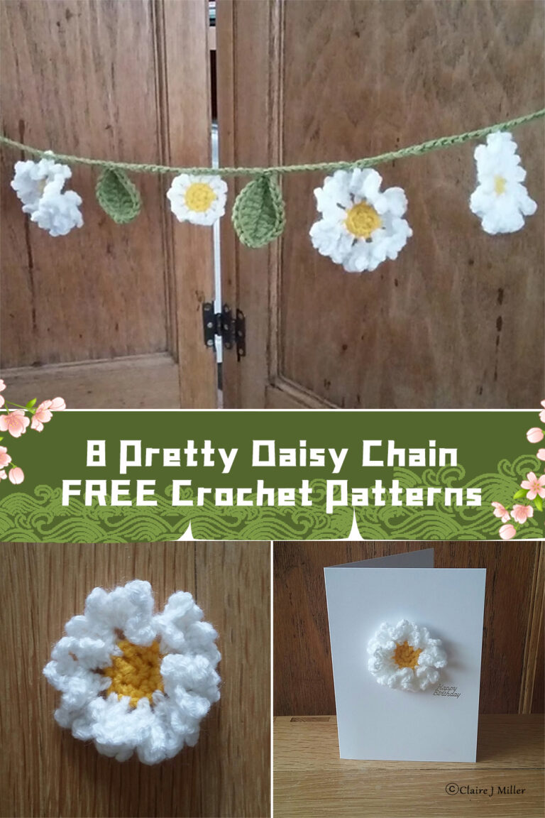 8 Pretty Daisy Chain Crochet Patterns - FREE - iGOODideas.com