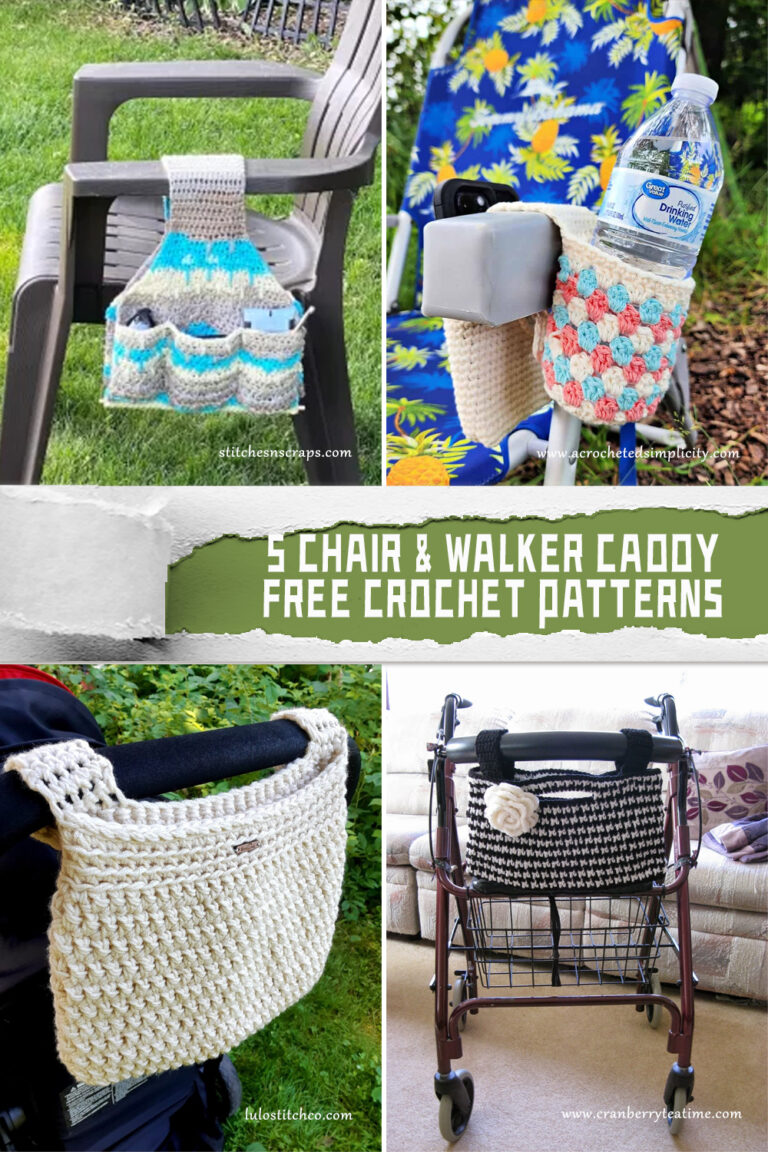 5 Chair & Walker Caddy Crochet Patterns - FREE - iGOODideas.com