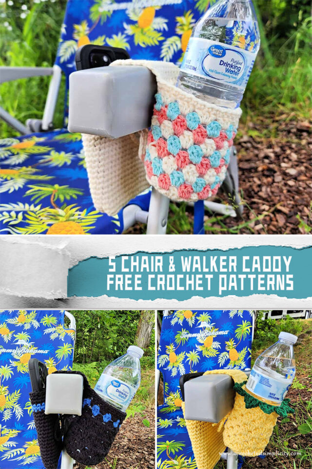 5 Chair & Walker Caddy Crochet Patterns - FREE - iGOODideas.com