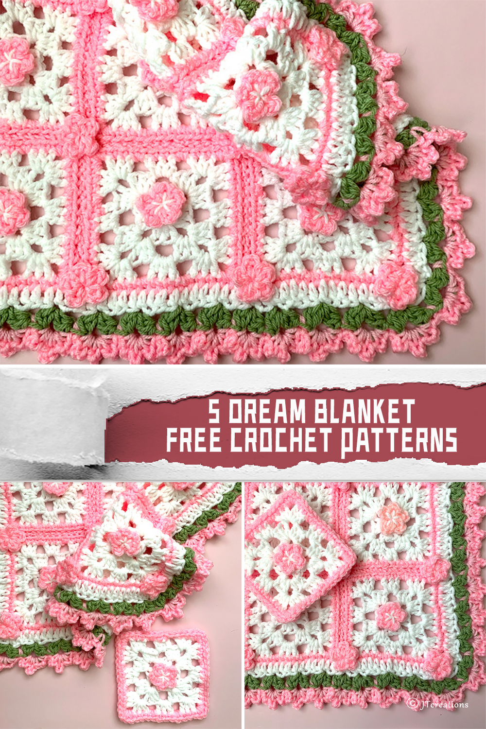 5 Crochet Dream Blanket Patterns - FREE - iGOODideas.com