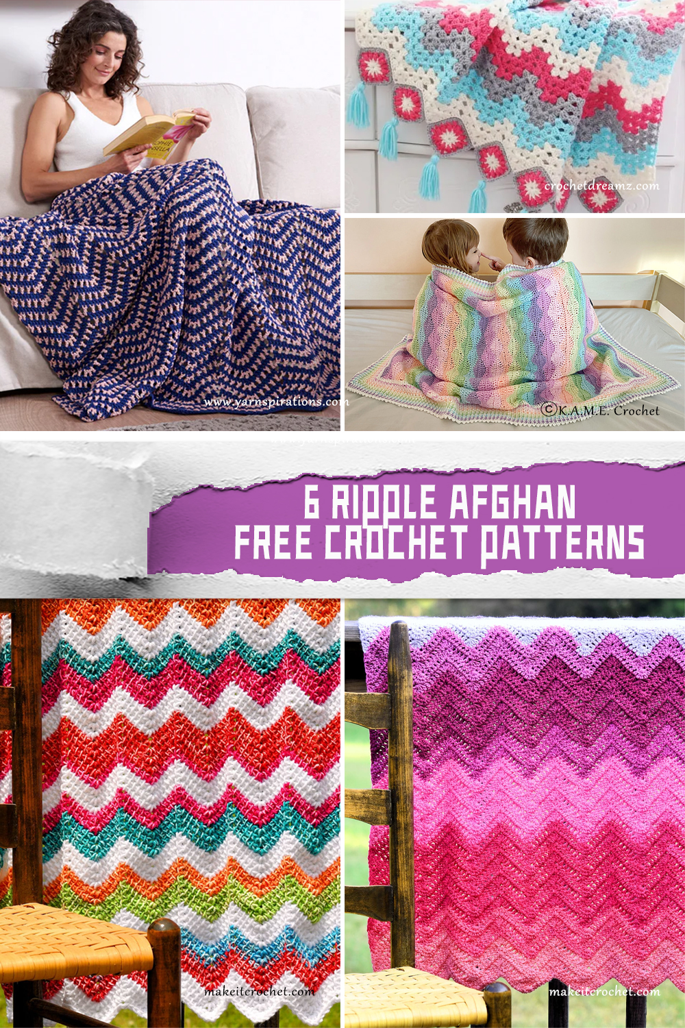 6 Amazing Ripple Afghan Crochet Patterns - FREE - iGOODideas.com