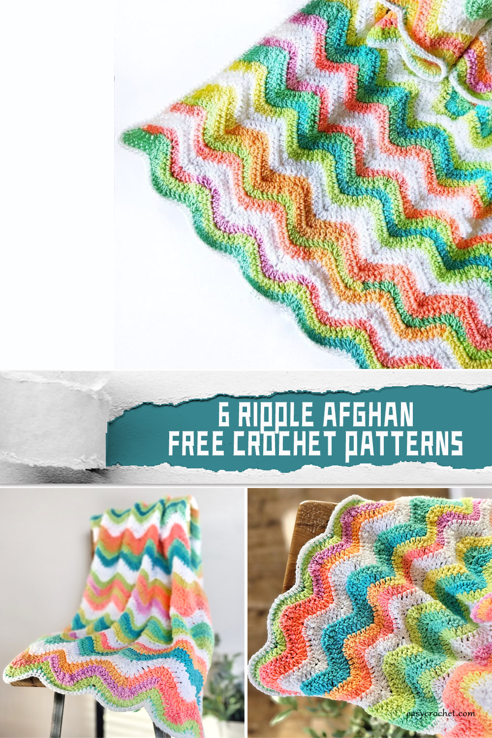 6 Amazing Ripple Afghan Crochet Patterns - FREE - iGOODideas.com
