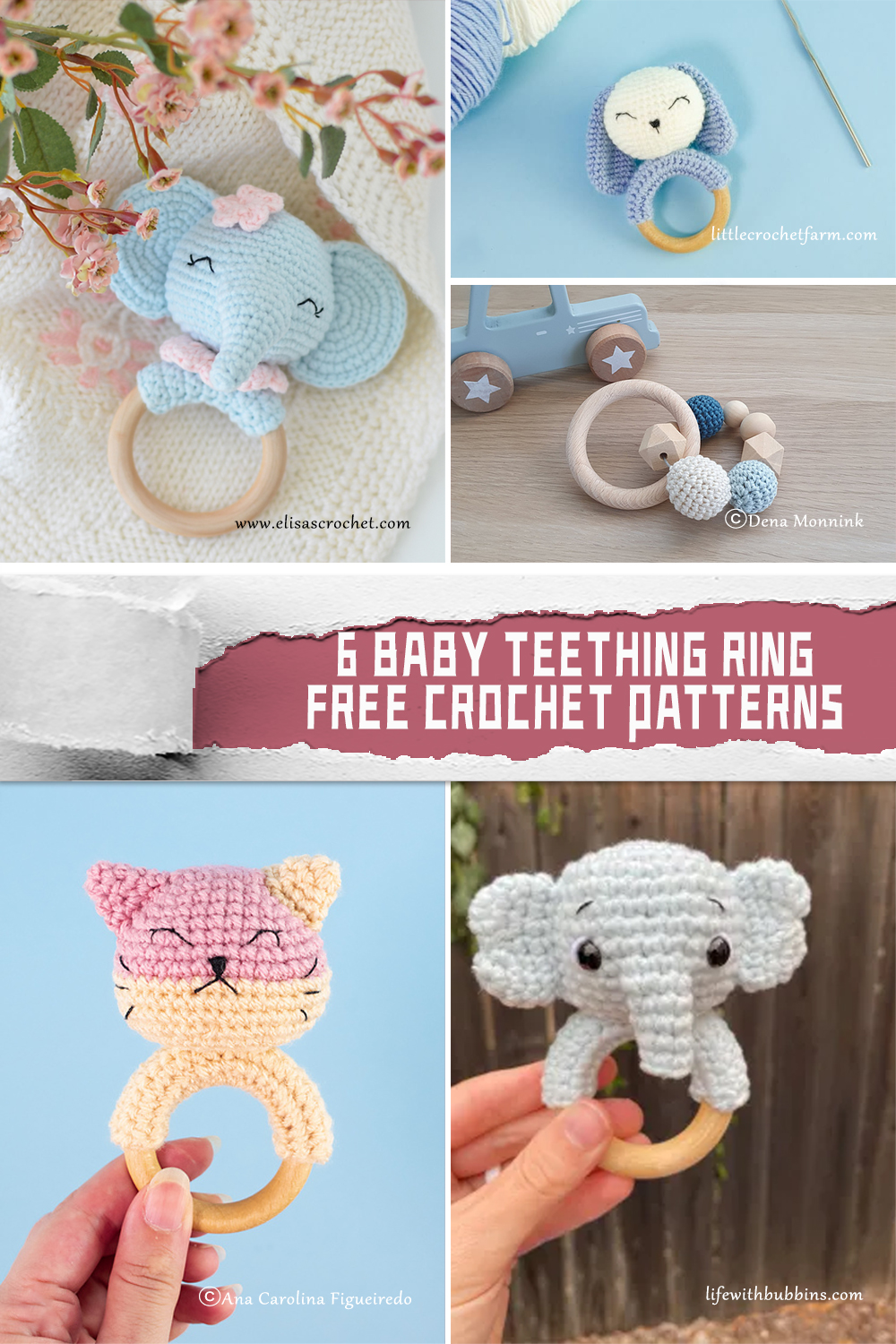 6 Baby Teething Ring Crochet Patterns - FREE - iGOODideas.com