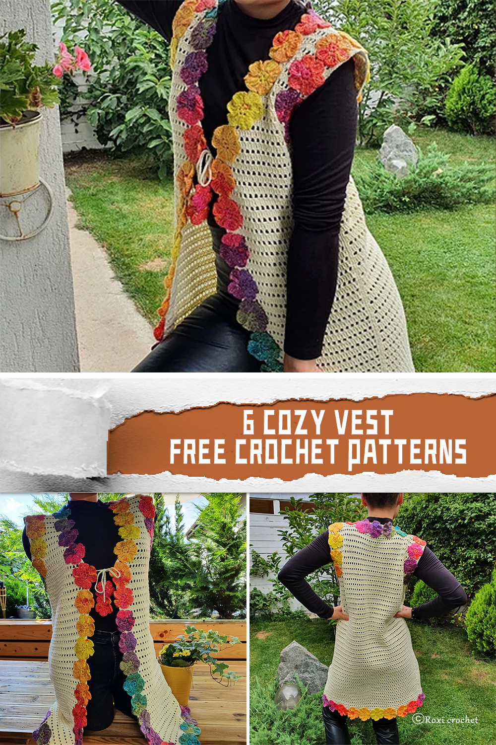 6 Cozy Vest Crochet Patterns - FREE - iGOODideas.com