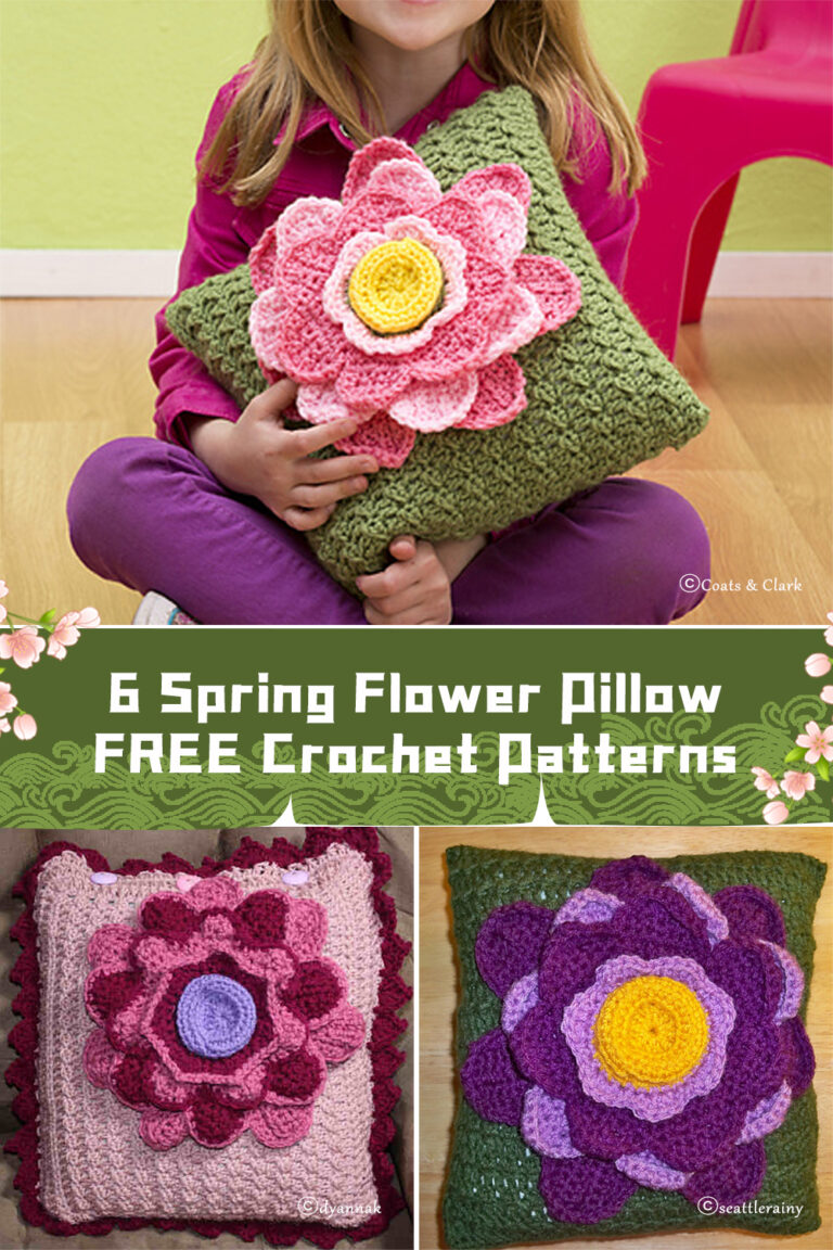 6 Spring Flower Pillow Crochet Patterns - FREE - iGOODideas.com