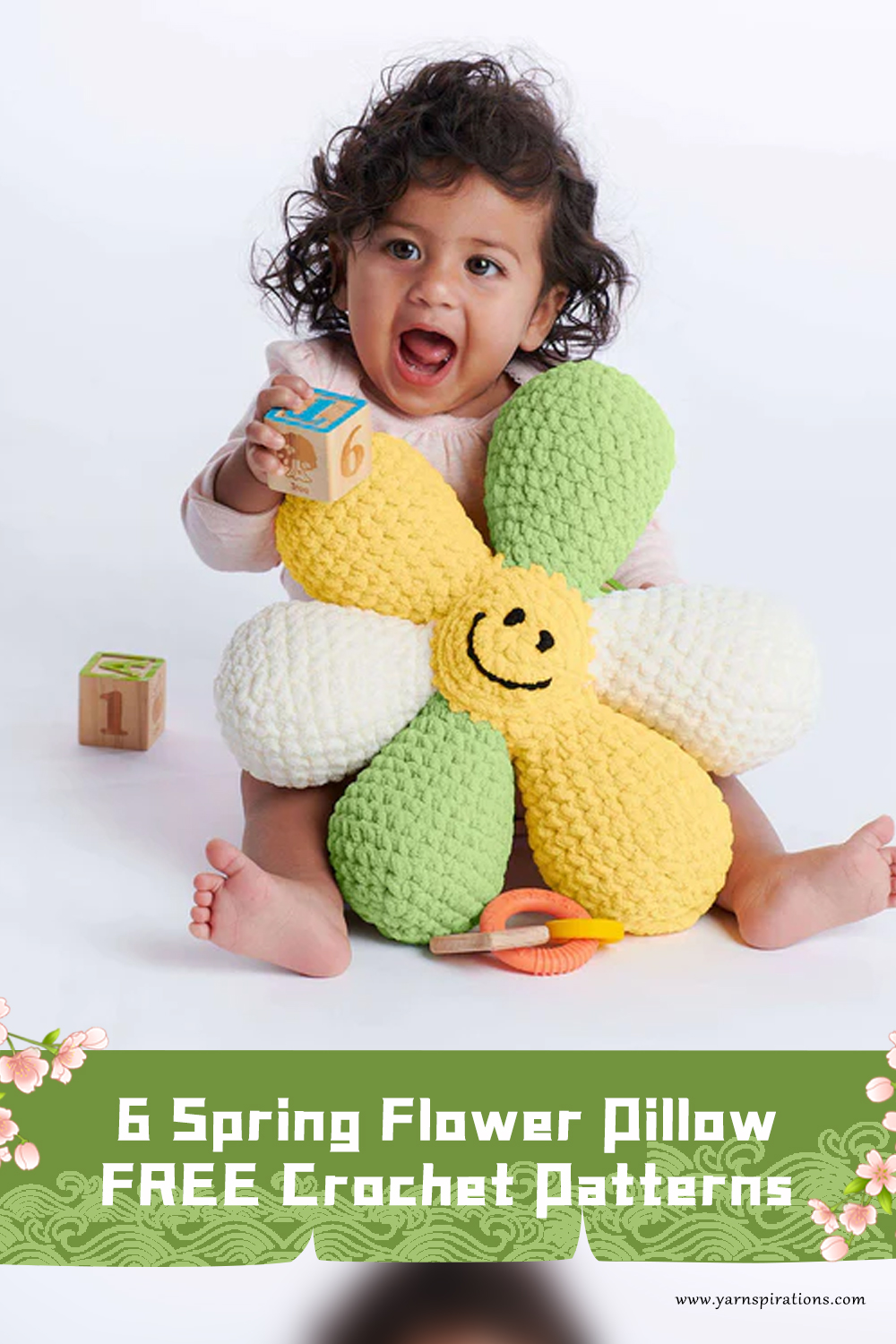 6 Spring Flower Pillow Crochet Patterns - FREE - iGOODideas.com