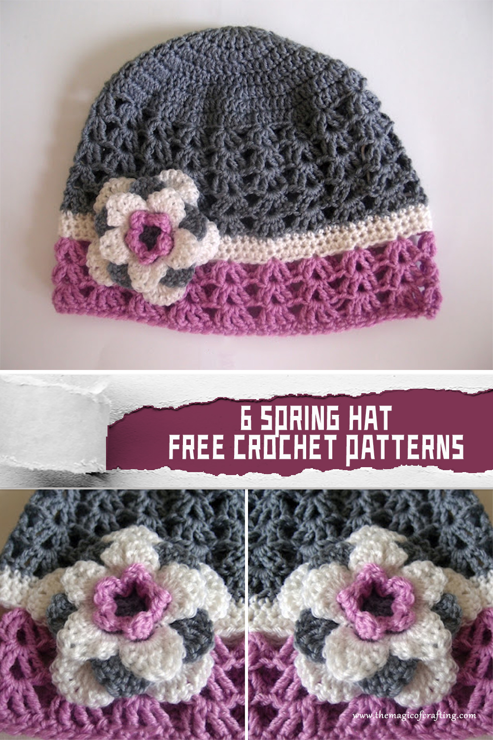 6 Spring Hat Crochet Patterns - FREE - iGOODideas.com