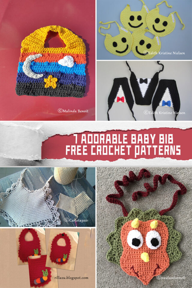 7 Adorable Baby Bib Crochet Patterns - FREE - iGOODideas.com