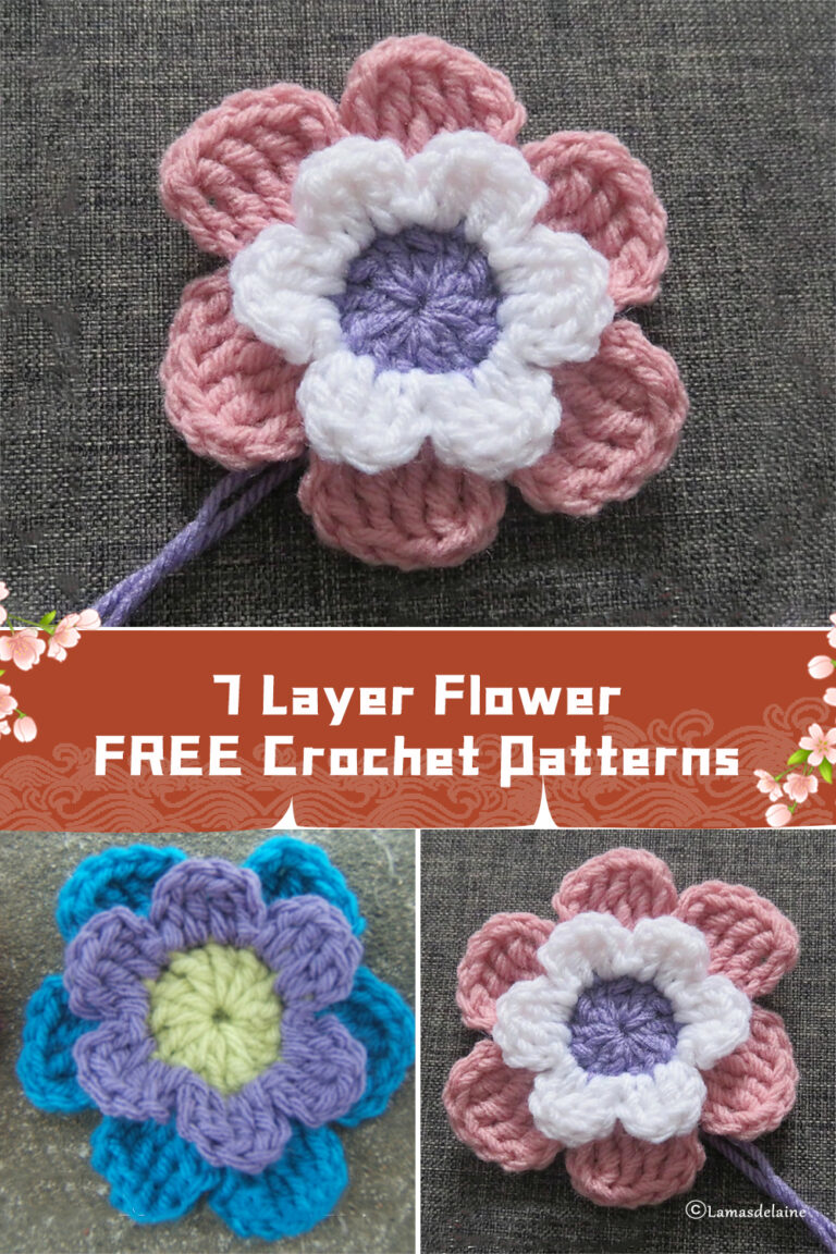 7 Layer Flower Crochet Patterns - FREE - iGOODideas.com