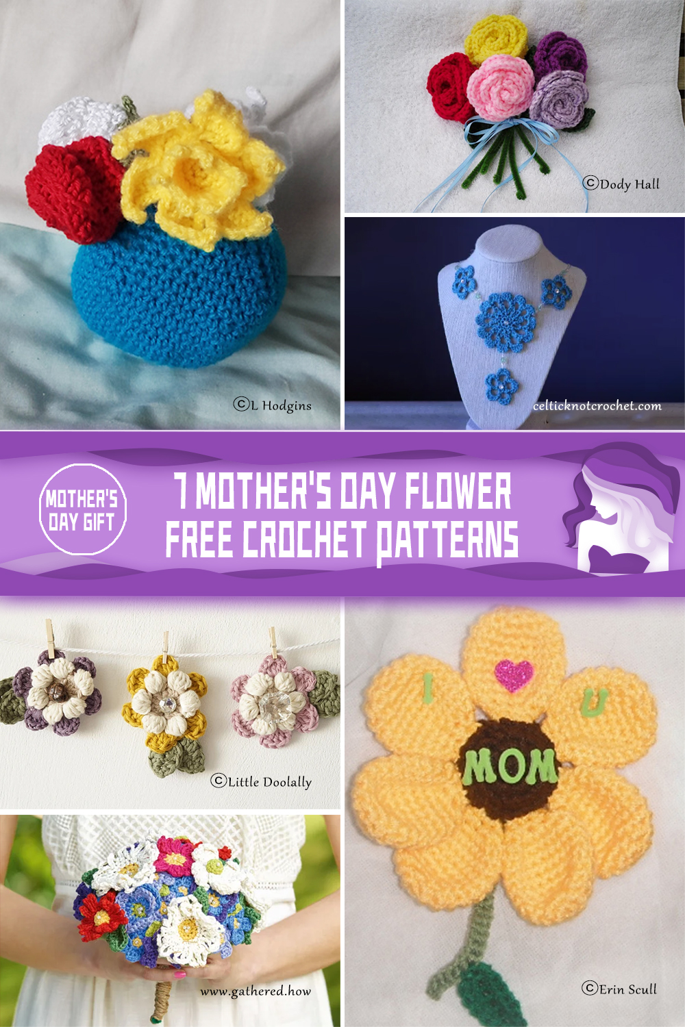 7 Mother's Day Flower Crochet Patterns - FREE - iGOODideas.com