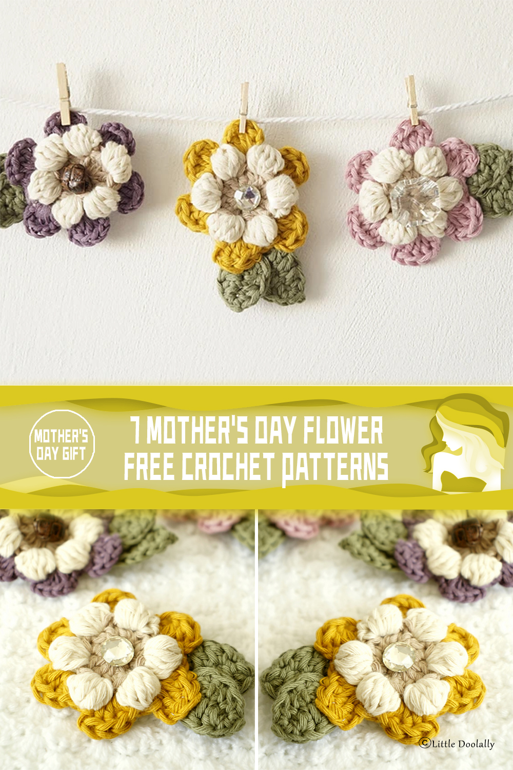 7 Mother's Day Flower Crochet Patterns - FREE - iGOODideas.com