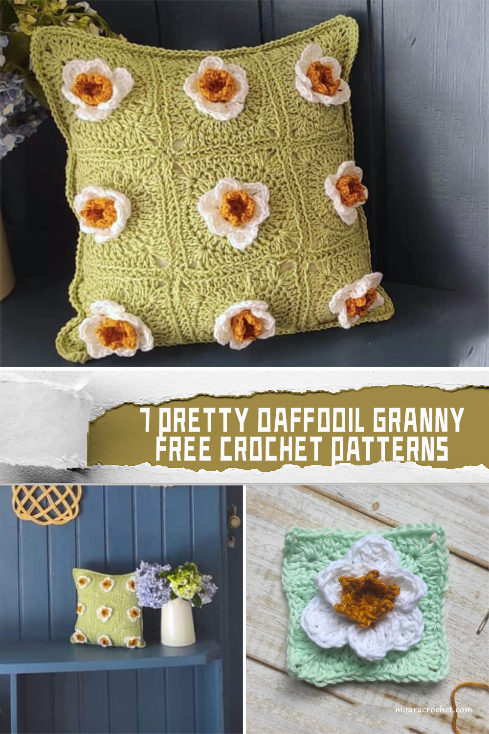 7 Pretty Daffodil Granny Crochet Patterns - FREE - iGOODideas.com