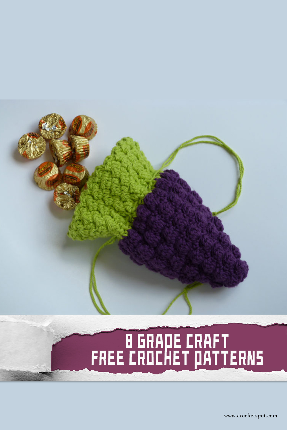 8 Grape Craft Crochet Patterns - FREE - iGOODideas.com