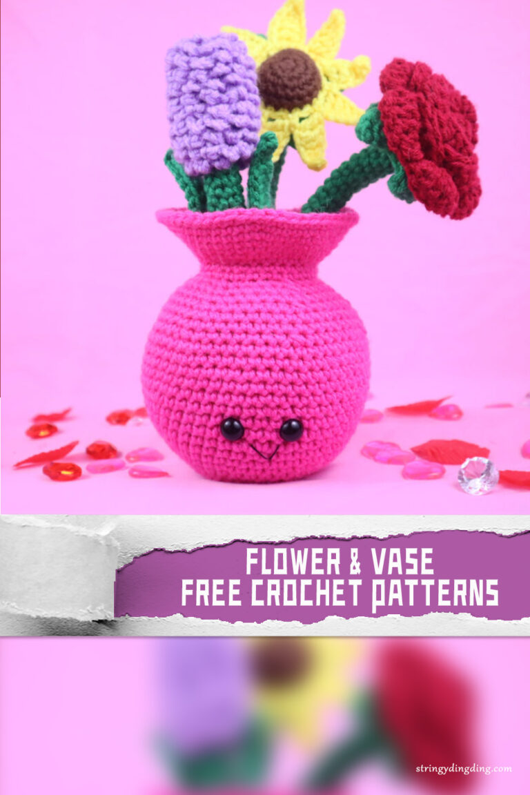 Pretty Flower & Vase FREE Crochet Patterns - iGOODideas.com
