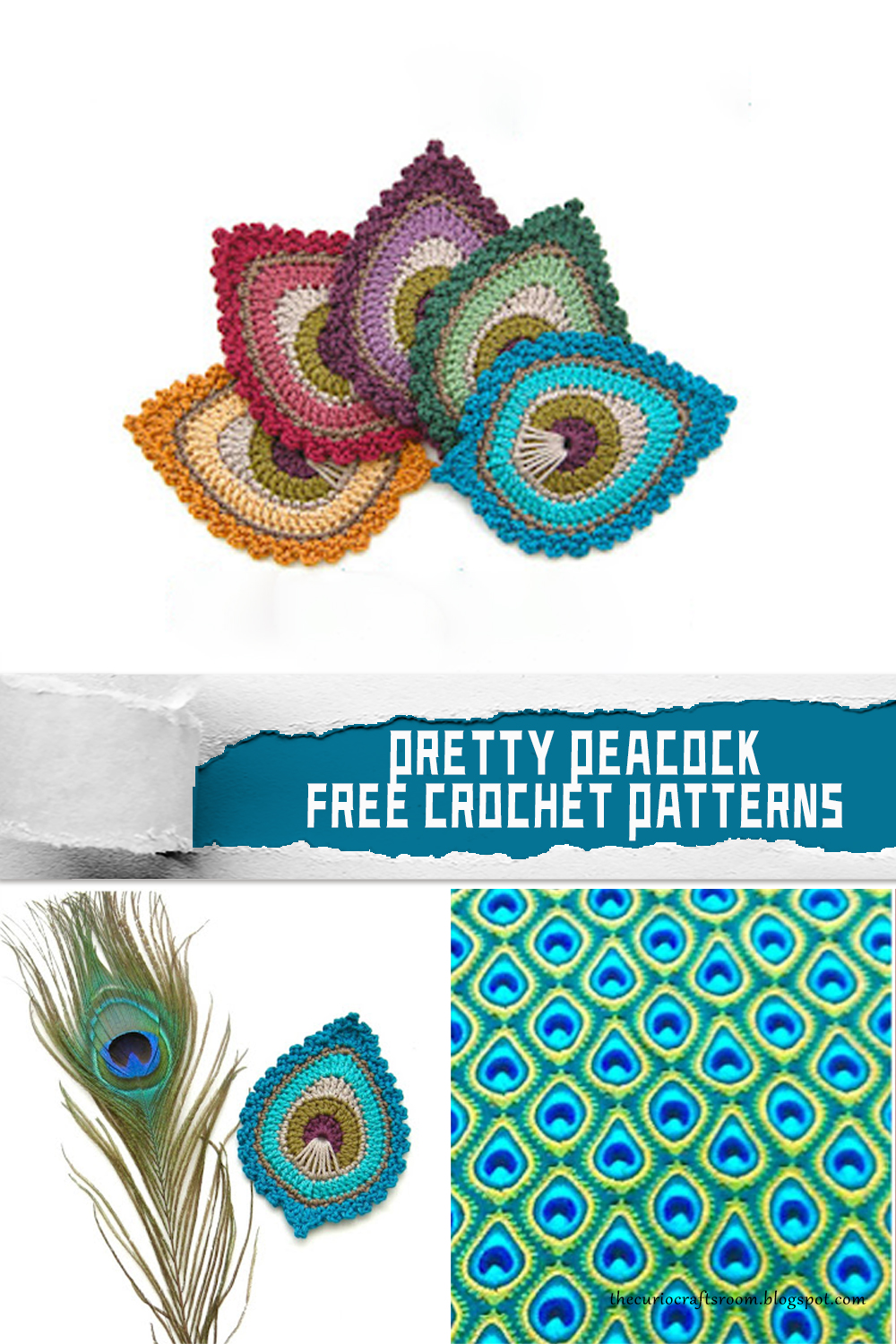 Pretty Peacock Crochet Patterns - FREE - iGOODideas.com