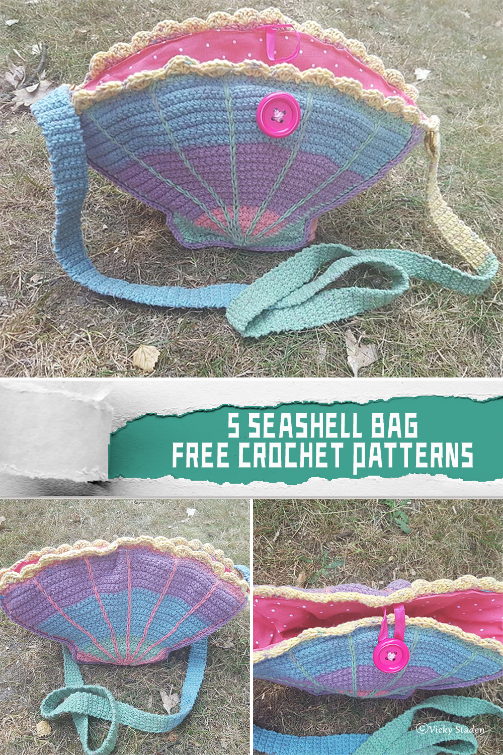 5 Seashell Bag Crochet Patterns - FREE - iGOODideas.com