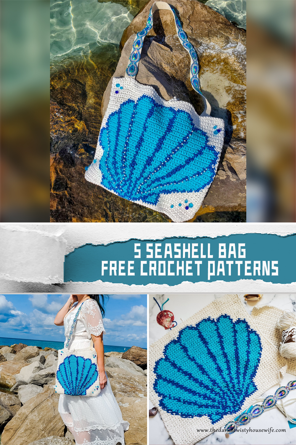 5 Seashell Bag Crochet Patterns - FREE - iGOODideas.com
