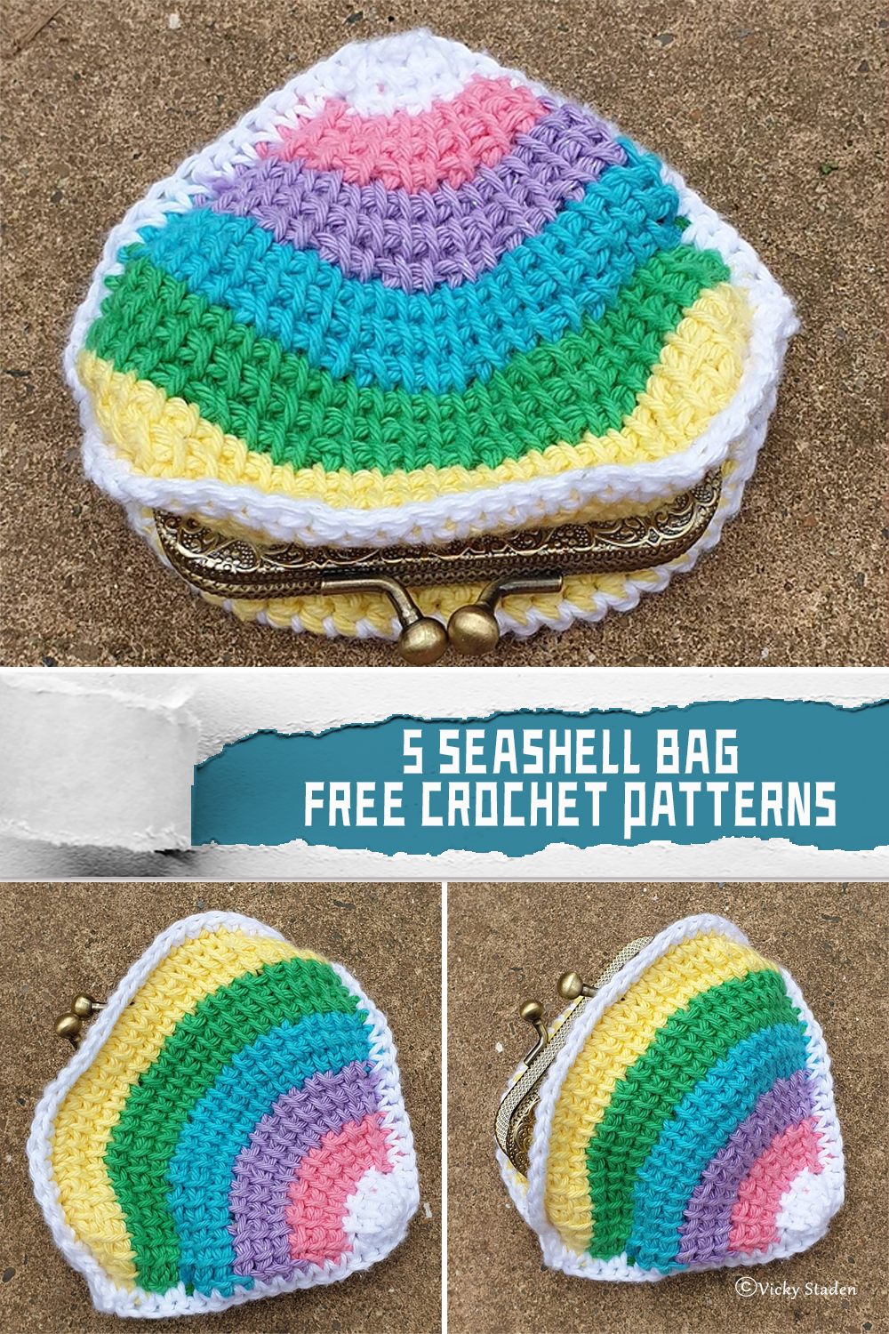 5 Seashell Bag Crochet Patterns - FREE - iGOODideas.com