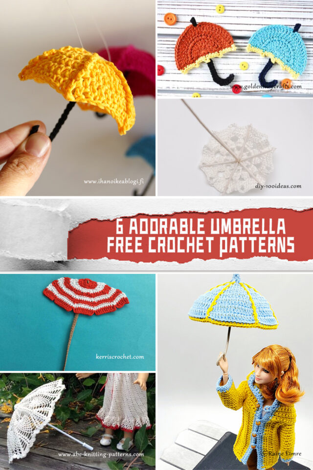 6 Adorable Umbrella Crochet Patterns - FREE - iGOODideas.com