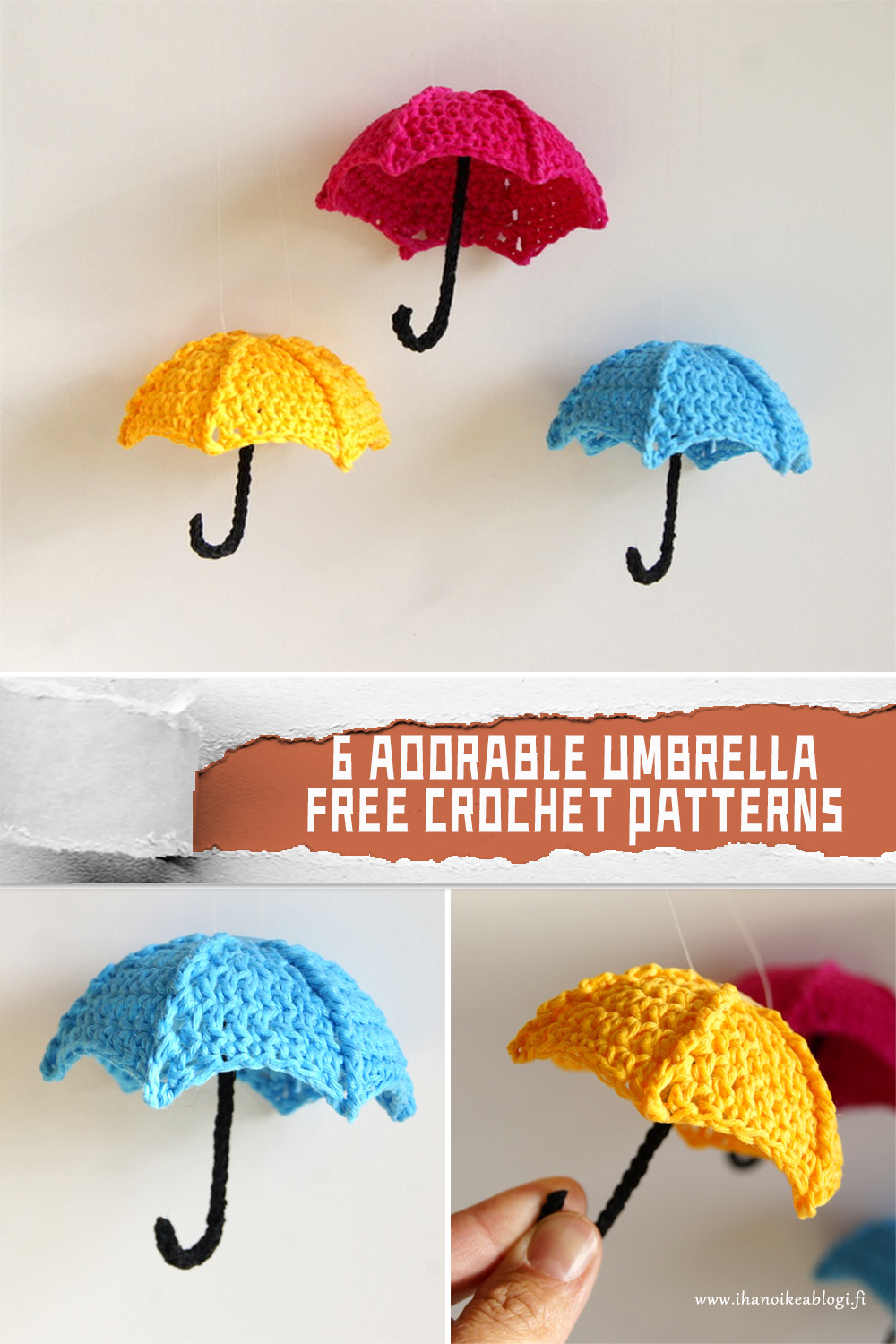 6 Adorable Umbrella Crochet Patterns - FREE - iGOODideas.com