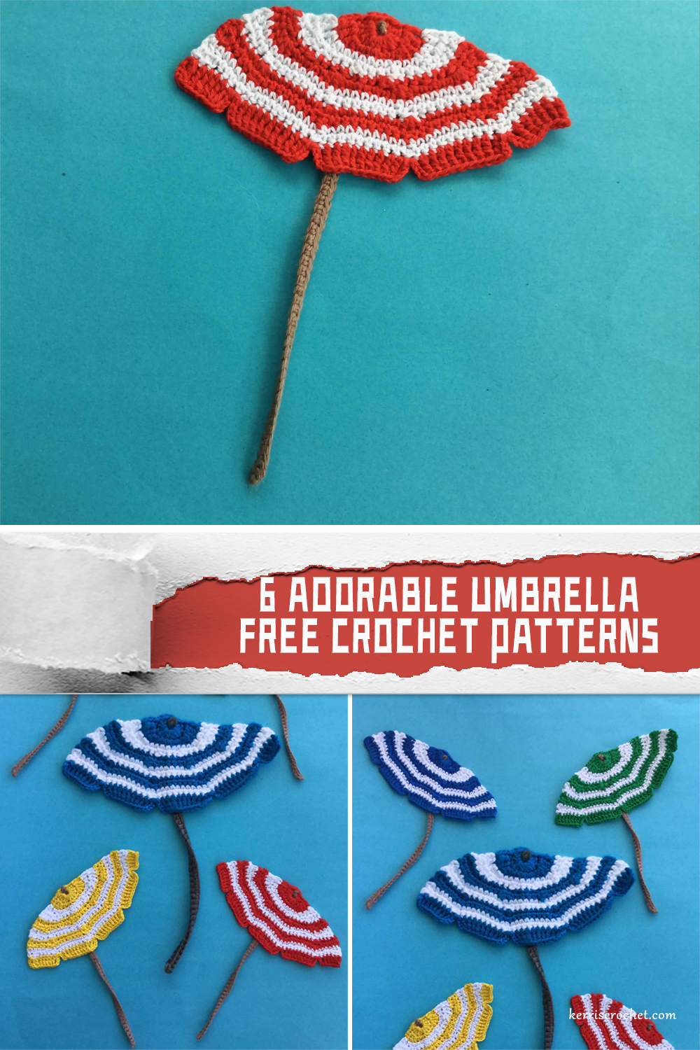 6 Adorable Umbrella Crochet Patterns - FREE - iGOODideas.com