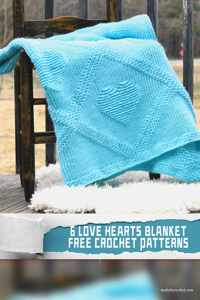 6 Love Hearts Blanket Crochet Patterns - FREE - iGOODideas.com