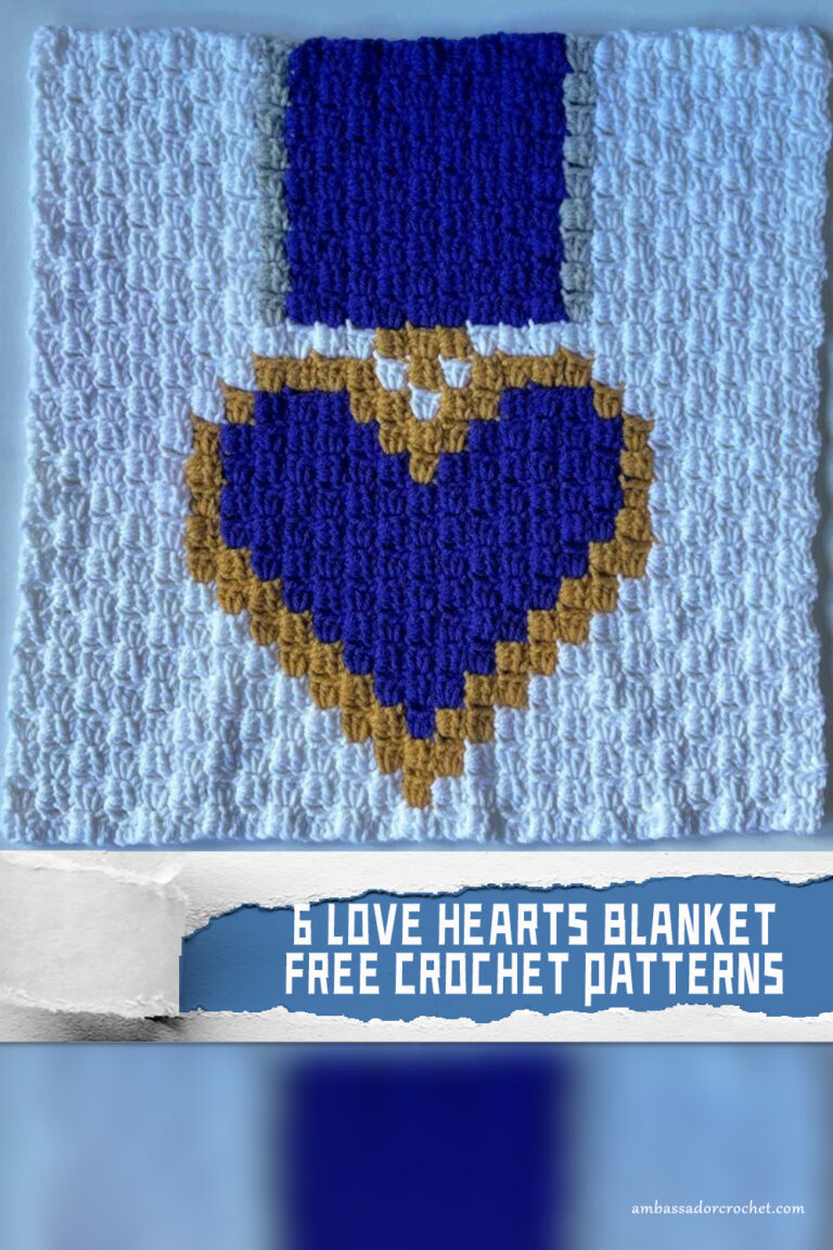 6 Love Hearts Blanket Crochet Patterns - FREE - iGOODideas.com