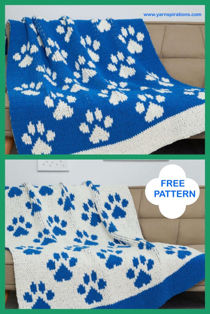 7 Paw Print Blanket Crochet Patterns - FREE - iGOODideas.com