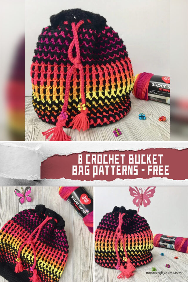 8 Crochet Bucket Bag Patterns – FREE - iGOODideas.com