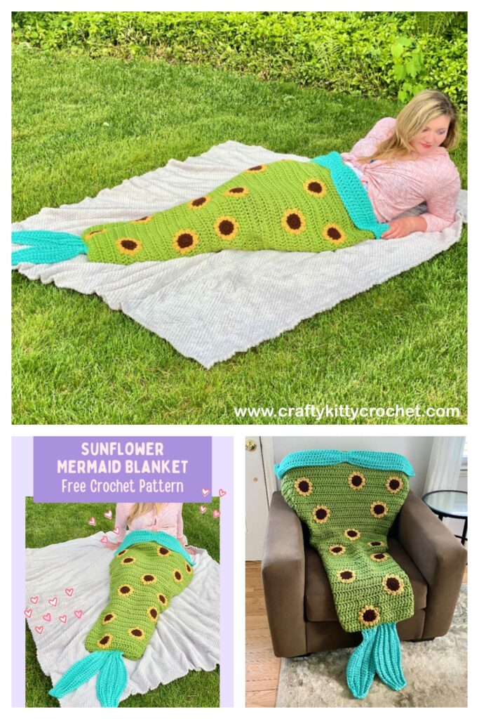 8 Mermaid Tail Blanket Crochet Patterns - FREE - iGOODideas.com