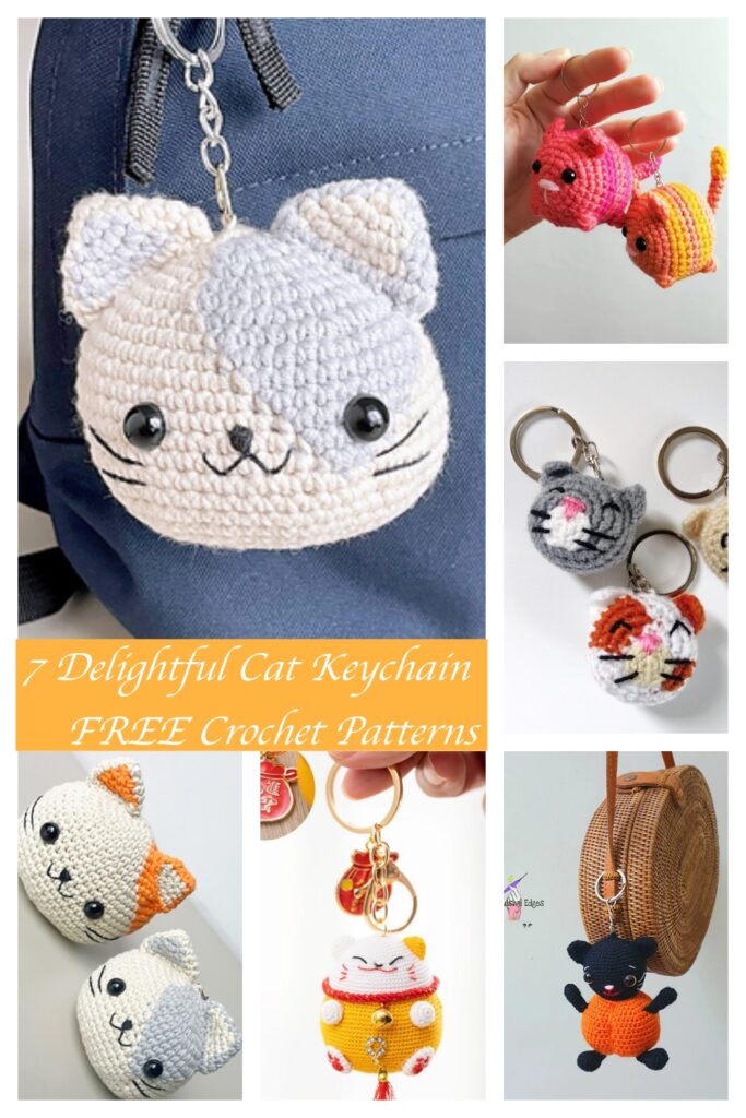 7 Delightful Cat Keychain Crochet Patterns – FREE - iGOODideas.com