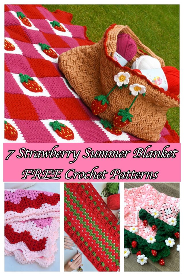 7 Strawberry Summer Blanket Crochet Patterns – FREE - iGOODideas.com