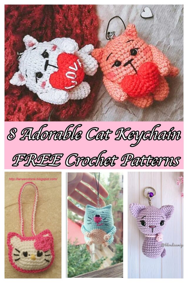 8 Adorable Cat Keychain Crochet Patterns – FREE - iGOODideas.com