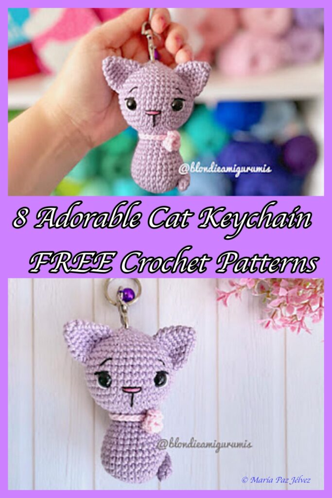 8 Adorable Cat Keychain Crochet Patterns – FREE - iGOODideas.com