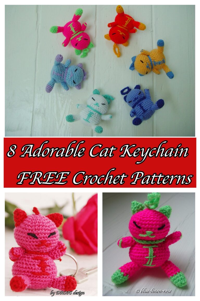 8 Adorable Cat Keychain Crochet Patterns – FREE - iGOODideas.com