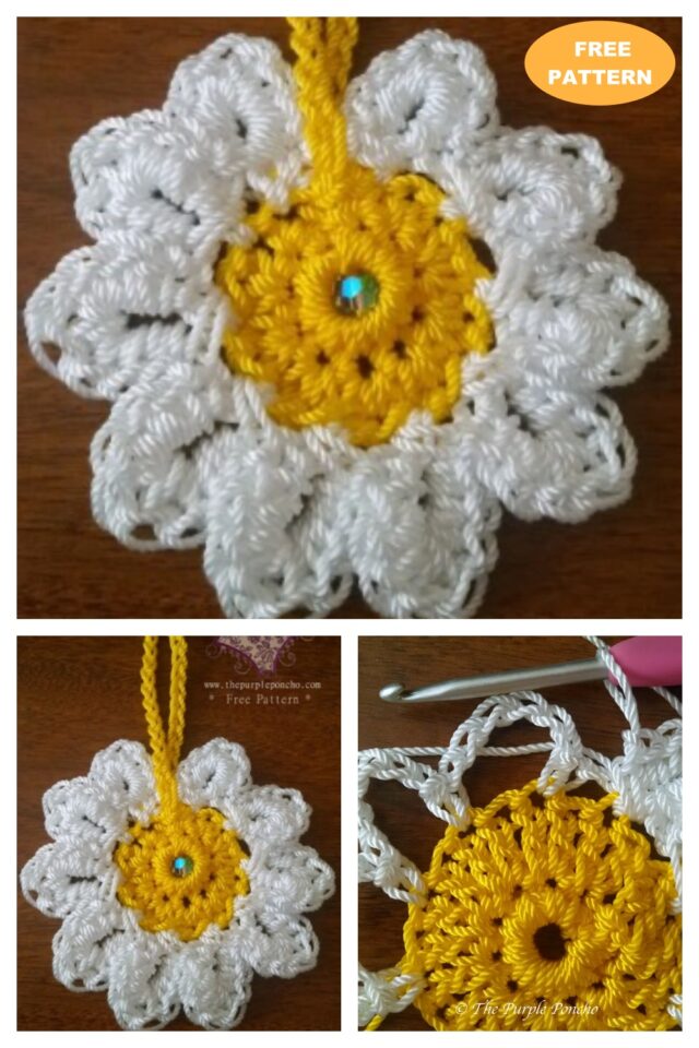 7 Flower Keychain Crochet Patterns – FREE - iGOODideas.com